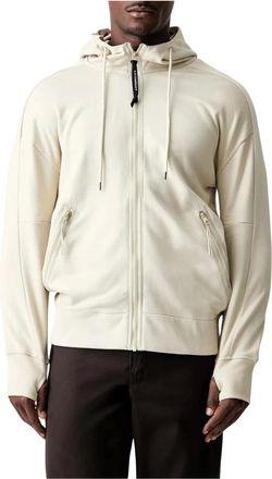 C.P. Company C.p. Company, Homme, Sweatshirts et sweats &agrave; capuche, Beige, Taille: L Zip-throughs