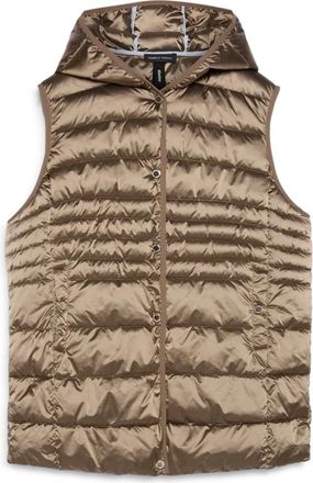 Fiorella Rubino Femme, Vestes, Brun, Taille: 38 FR Veste sans manches matelass&eacute;e &agrave; capuche