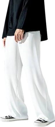 Generic Pantalon chino pour homme - Style d&eacute;contract&eacute; - Taille &eacute;lastique - Couleur unie - Avec poches - Coupe d&eacute;contract&eacute;e - L&eacute;ger et confortable - Jambe droi