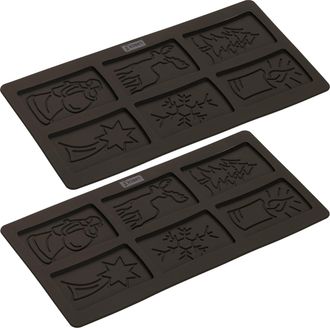 Lurch FlexiForm Spekulatius Backformen f&uuml;r Spekulatiuskekse 2er Set, Winter, Braun