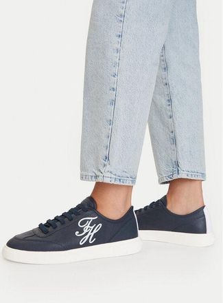 Tommy Hilfiger Sneakers Th Icon Court Script Premium FW0FW09604 Dunkelblau