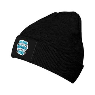 Generic &Eacute;pais Bonnet Tricot&eacute;, Mon Chien et Moi, on Dit du Mal de toi, L&eacute;ger Chapeau dhiver Tricot&eacute;, Tricoter Chapeau pour Sports, Cyclisme, Ski