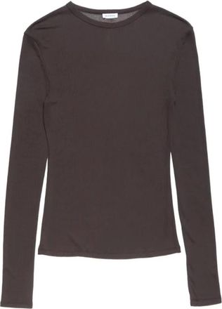 Acne Studios Femme, Tops, Brun, Taille: 36 FR T-shirt fin &agrave; manches longues