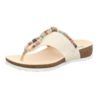 Think Damen JULIA chromfrei gegerbte nachhaltige Pantolette, IVORY/KOMBI 1000