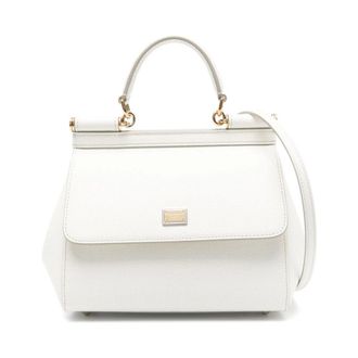 Dolce & Gabbana Femme, Sacs, Blanc, Taille: ONE Size Small Sicily Handbag