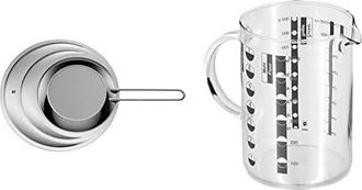WMF ProfiPlus Spritzschutz mit einschiebbarem Griff sp&uuml;lmaschinengeeignet & Messbecher 1 l Gourmet aus hitzebest&auml;ndigem Glas