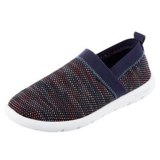 Isotoner Damen Leichter und Atmungsaktiver Elastischer Strick-Slip-on-Schuh Hausschuh, Marineblau, 36 EU