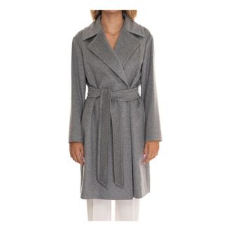 Max Mara G&uuml;rtelwollmantel mit Taschen - - Coats - Damen - Grau - XL