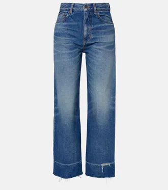 Chlo&eacute; Chlo&eacute; Distressed Wide-Leg Cropped Jeans