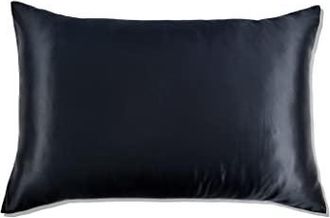 Sleepdown Kissenbezug aus 100% Seide, für Haar- und Hautgesundheit, natürlich, hypoallergen, glatt, 22 Momme, 50 x 75 cm, Schwarz
