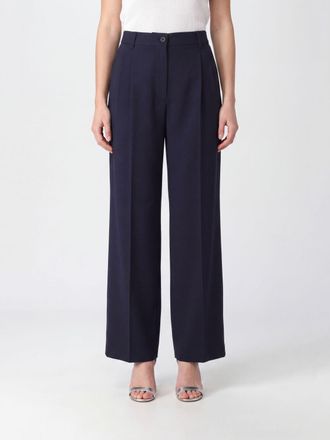 A.P.C. A. P.C. Pantalon Ginny taille haute et jambe large en laine vierge m&eacute;lang&eacute;e