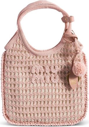 Miu Miu Ivy Raffia Crochet Handbag