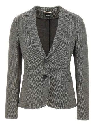 BOSS blazer boutonn&eacute; &agrave; motif pied-de-poule - Noir