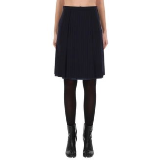 Maison Margiela Pinstripe Midi Skirt - - Skirts - Damen - Blau - XS