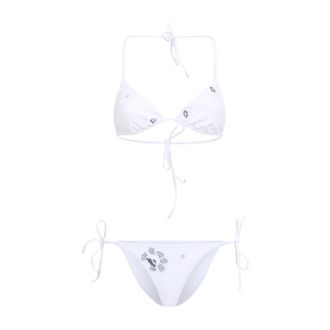 Ermanno Scervino Femme, Maillots de bain, Blanc, Taille: 42 FR Life Embroidery Bikini