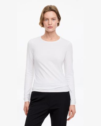 Arket Schmales Langarmshirt -Wei&szlig;