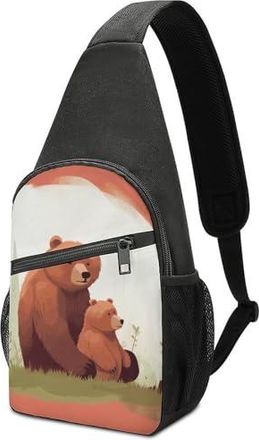 Generic Casual Sacoche Homme Bandouliere Câlin dours Sac De Poitrine Léger,Multifonction Sac DEpaule pour Voyage Cyclisme Camping