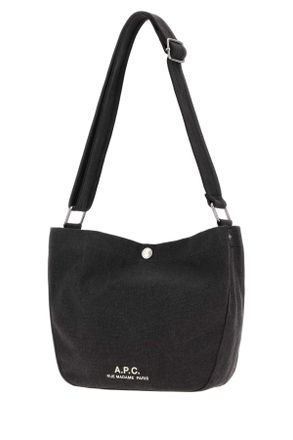 A.P.C. Mens Besace Journal Crossbody Bag Black Fabric