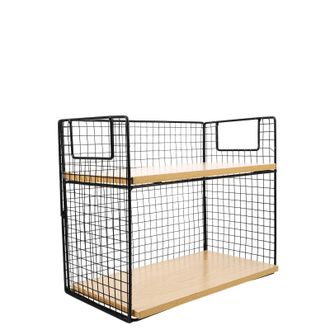 Valiclud Multifunktionales Desktop Organizer Regal mit Metallrahmen und Holzablage Platzsparendes K&uuml;chenregal f&uuml;r Arbeitsplatte Vielseitiger Aufbewahrungsst&auml;nd