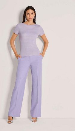 Madeleine Strickpullover Sommerpullover mit Zierkn&ouml;pfen Glanzshirt mit U-Boot-Ausschnitt und Kurzarm