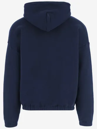 Autry Mens Cotton Zip-Up Hoodie Blue Sweatshirts Sweater