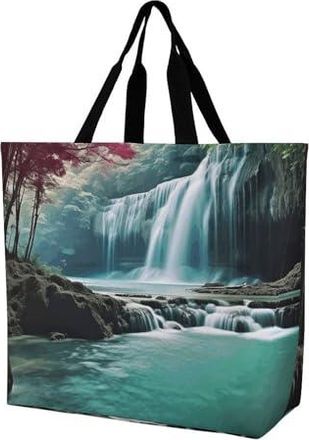 Generic Paysage Naturel De Cascade Sac A Main Femme R&eacute;utilisable Tote Bag Pliable Sac Cabas Pour Voyage Universit&eacute; Plage