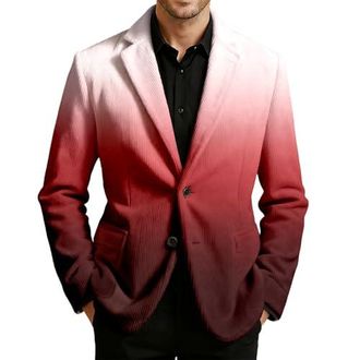Generic Veste de costume en velours c&ocirc;tel&eacute; pour homme - Coupe ajust&eacute;e - &Eacute;l&eacute;gante veste de loisirs - Pour carnaval, f&ecirc;te, mariage - Vintage - Deux boutons, 018
