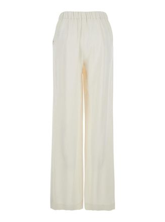 P.A.R.O.S.H. Womens Wide-Leg Pants White Polyester Trousers