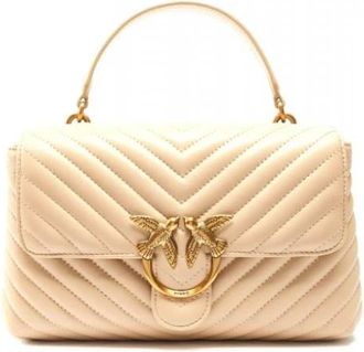 Pinko Pinko, Femme, Sacs, Beige, Taille: ONE Size Classic Lady Love Bag Puff Chevron