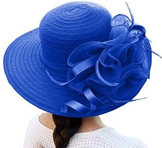 Generic Chapeau de soleil en maille pour printemps et &eacute;t&eacute; - Chapeau &agrave; large bord pour femme - Temp&eacute;rament - Robe de mari&eacute;e - Chapeau pour femme - Randonn&eacute;e, b