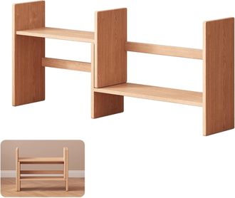 Generic Schreibtisch Organizer Holz, Verstellbarer Tischorganisator, 3 Ebenen Büro Computer Schreibtisch Zubehör Organizer Deskstation for Büro Haus Wohnheim(