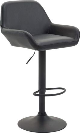 Clp Barhocker Braga Kunstlederbezug I Höhenverstellbarer Barstuhl Mit Metallgestell I Thekenhocker Mit Integrierter Fußstütze, Farbe:schwarz, Gestell Farb