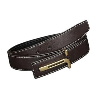 Generico Ceinture en cuir v&eacute;ritable pour homme avec boucle ardillon, dot&eacute;e dune boucle en alliage, parfaite pour les affaires et la mode(120 cm, Brown)