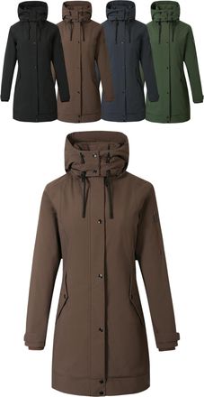 Covalliero Damen Parka | Reitjacke mit Reitschlitz | warme Übergangsjacke mit hohem Kragen & 5 Taschen | wasserabweisende Winterjacke | Reitbekleidung in Coffee 