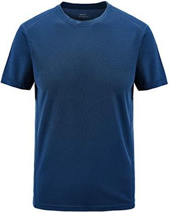 Generic T-shirt de course respirant pour homme : sweat-shirt &agrave; manches courtes t-shirt de sport avec col rond t-shirts &agrave; s&eacute;chage rapide overshirt uni t-shirt 