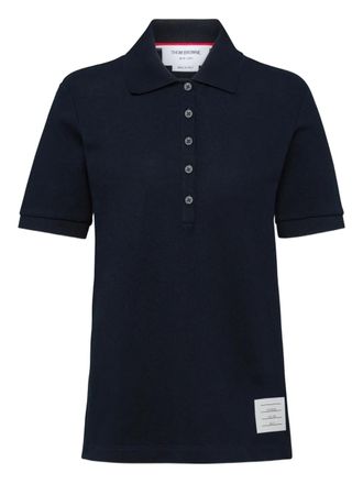 Thom Browne polo rayé à poignets nervurés - Noir