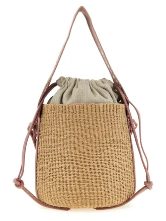 Chlo&eacute; Hand-Woven Straw Bucket Bag - Beige
