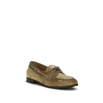Bally Mens Beige Buffalo Leather Slip-On Loafers