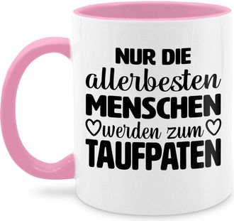 Shirtracer Tasse Tassen 325ml - Patenonkel - Nur die allerbesten Menschen werden zum Taufpaten - 325 ml - Rosa - taufpate geschenk pate für geschenke paten paten