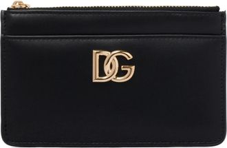 Dolce & Gabbana Femme, Accessoires, Noir, Taille: ONE Size Porte-cartes noir avec logo DG