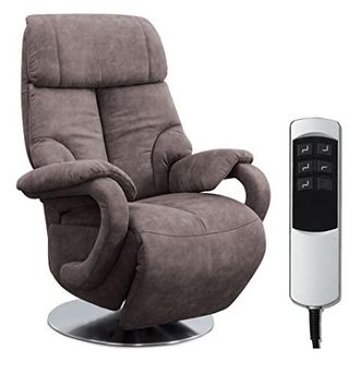 Cavadore Istanbul Fauteuil Relax Électrique avec 2 Moteurs Électriques, 80 x 115 x 79 cm, Aspect Cuir Gris