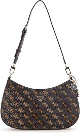 Guess Noelle II Top Zip Shoulder Bag Brown Logo