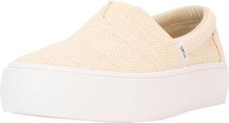 Toms Baskets Fenix à Plateforme à Enfiler pour Femme, Rayure en Lin métallique Naturel Non Teint, 37.5 EU