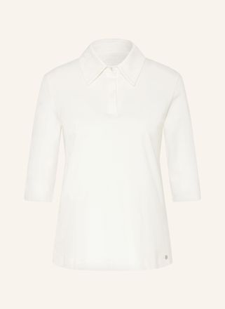 Marc Cain Jersey-Poloshirt Mit 3/4-Arm Und Schmucksteinen weiss