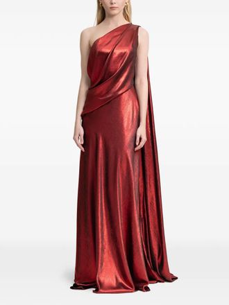 Gemy Maalouf robe longue asym&eacute;trique &agrave; dos ouvert - Rouge