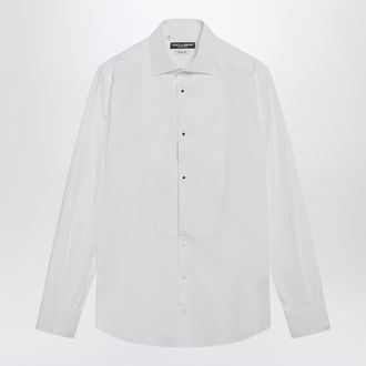 Dolce & Gabbana Tuxedo-Hemd Gold Fit aus Baumwollpopeline, wei&szlig;