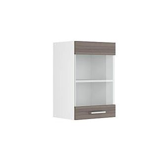 Vicco Meuble de Cuisine Haut vitr&eacute; R-Line, Gris/Blanc, 40 cm