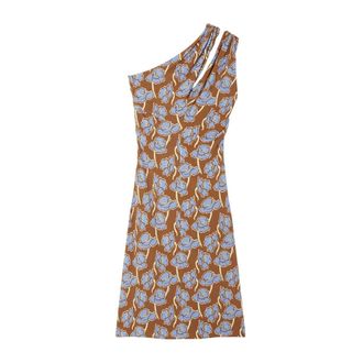 Versace Poppies One-Shoulder Midikleid - - Dresses - Damen - Mehrfarbig - M