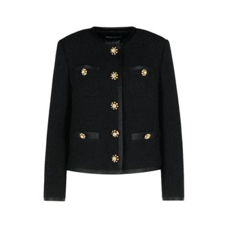 Dolce & Gabbana Schwarze Strickjacke mit Knopfverschluss - - Jackets - Damen - Schwarzk - M