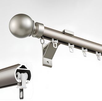 Generic Gardinenstange Mit Halterungen, Beschlagset, Fensterstangen, Robuste Vorhangstange Aus Aluminium, 70-600 cm, F&uuml;r Wohnzimmer, Schlafzimmer, B&uuml;ro, Krank